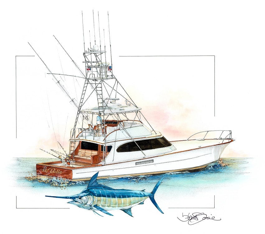 Merritt Yacht Original Commission Sample | Steve Goione Marine Artist